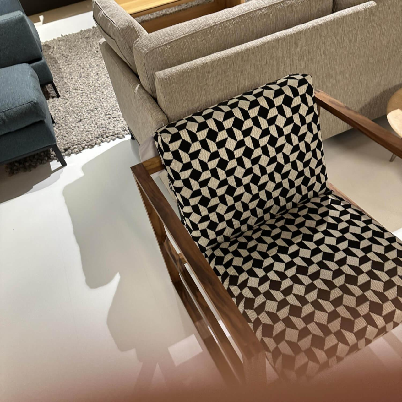 Wohnwand Cubus Holz Eiche Naturöl Glas Farbglas Weiß Matt | 289-42-68129