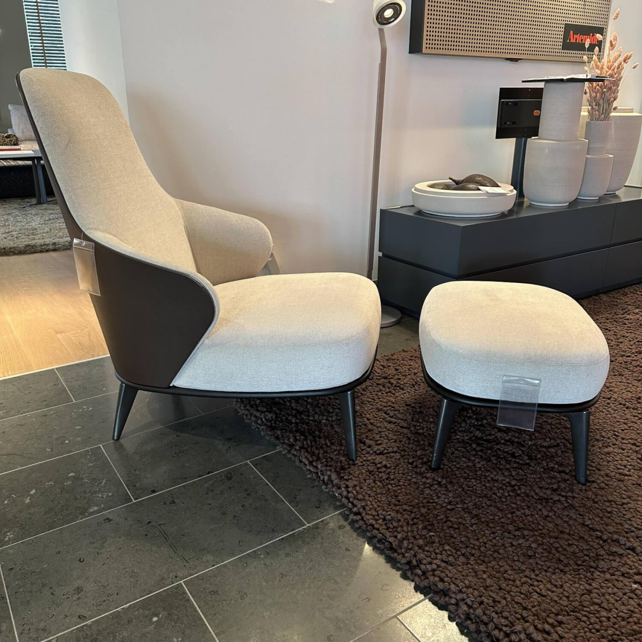 Minotti Sessel mit Hocker 474-02-81133 | MÖBELFIRST.DE!